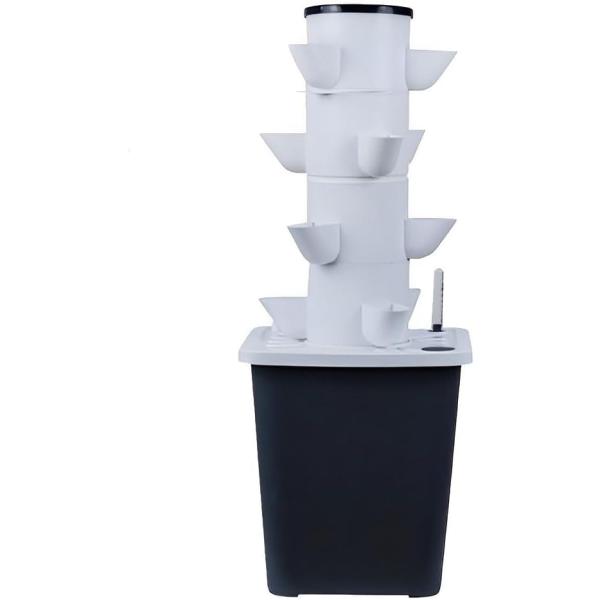 【水耕栽培タワー】従来の植栽方法より約90％の水を節約できます。また、これは無土栽培であり、必要なのは水と植物の養液だけであり、汚染のない緑の植栽を実現できます。【高品質素材】食品グレードのPVC-Uで作られたこの水耕栽培システムは、土壌栽...