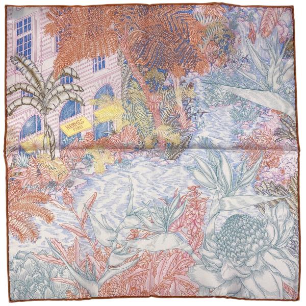 【ブランド名】エルメス/HERMES【ブランド状態ランク】ランクAB【タイプ】カレ 45 FAUBOURG TROPICAL【ライン】ガヴロッシュ フォーブル トロピカル【対象】レディース【サイズ詳細備考】約42cｍ×42cｍ【素材】シルク...