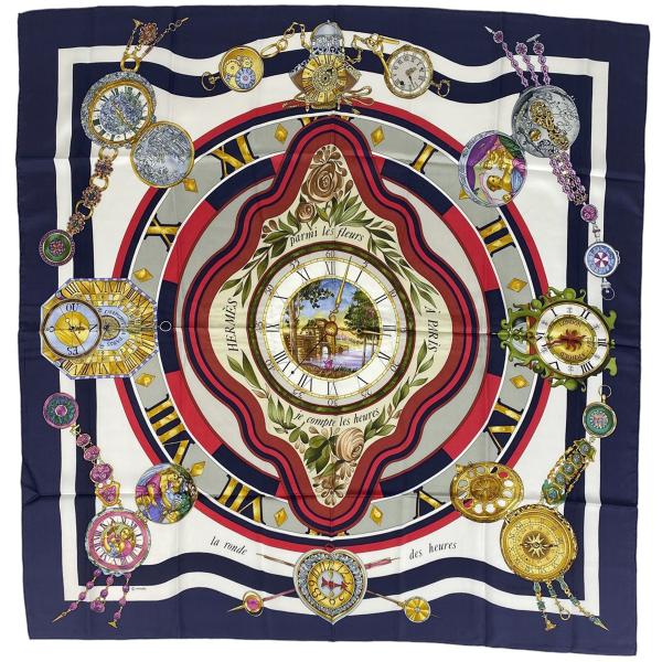 【ブランド名】エルメス/HERMES【ブランド状態ランク】ランクB【タイプ】カレ90 parmi les fleurs je compte les heures【ライン】花の中で過ごす時間【対象】レディース【サイズ詳細備考】約87cm×91...