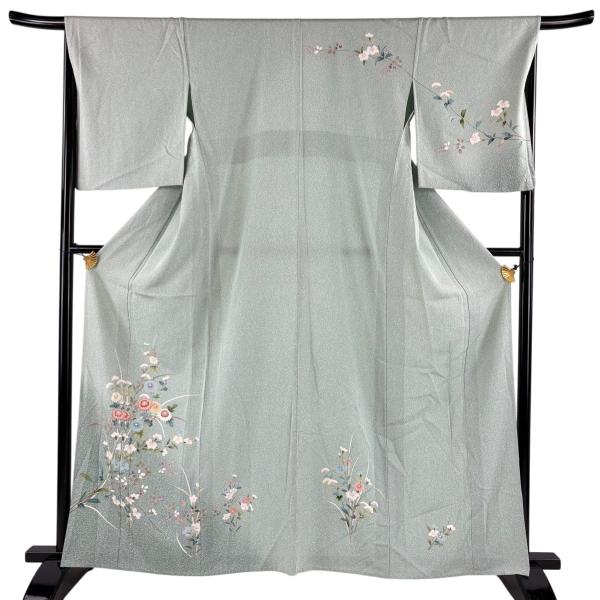 【着物ランク】秀品【素材】正絹【身丈】約162.5cm【裄丈】約68cm【袖丈】約50.5cm【袖幅】約33.5cm【前幅】約24.5cm【後幅】約29.5cm【サイズ】L【着物仕立て】単衣【着用時期】6/9月【コメント】合わせる帯の色柄に...