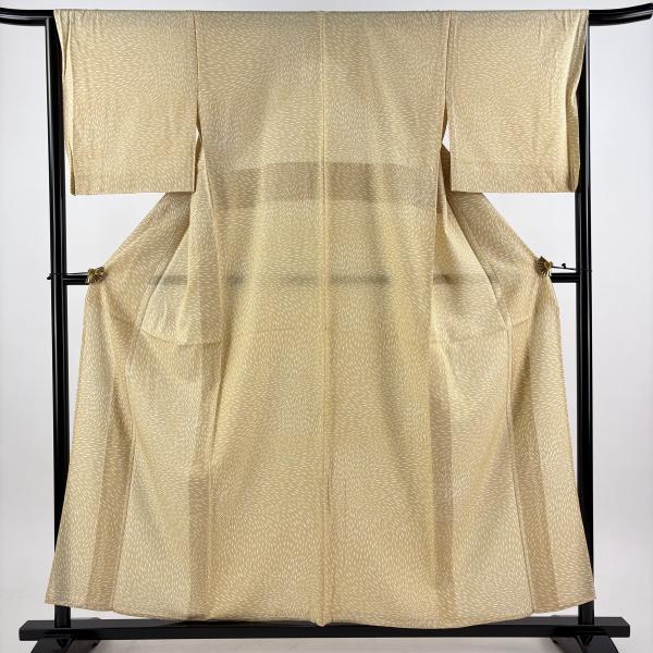 【着物ランク】秀品【素材】正絹【身丈】約157cm【裄丈】約65cm【袖丈】約47.5cm【袖幅】約33.5cm【前幅】約24.5cm【後幅】約31cm【サイズ】M【着物仕立て】薄物【着用時期】7〜8月【コメント】お洒落着として楽しめる小紋...