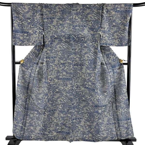 【着物ランク】名品【素材】正絹【身丈】約158.5cm【裄丈】約71cm【袖丈】約48cm【袖幅】約35.5cm【前幅】約29cm【後幅】約31cm【サイズ】L【着物仕立て】単衣【着用時期】6/9月【コメント】お洒落着として楽しめる小紋でご...