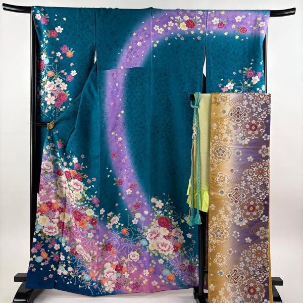 【着物ランク】名品【素材】正絹【身丈】約165cm【裄丈】約67.5cm【袖丈】約112.5cm【袖幅】約35.5cm【前幅】約24.5cm【後幅】約30.5cm【サイズ】L【着物仕立て】袷【着用時期】10〜5月【帯丈2】約438cm【帯幅...