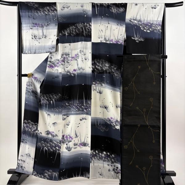 【着物ランク】秀品【素材】正絹【身丈】約161.5cm【裄丈】約66cm【袖丈】約48cm【袖幅】約33cm【前幅】約24.5cm【後幅】約29.5cm【サイズ】M【着物仕立て】袷【着用時期】10〜5月【帯丈2】約446cm【帯幅2】約31...