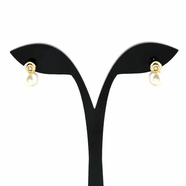 【ブランド名】ミキモト/MIKIMOTO【ブランド状態ランク】ランクAB【タイプ】パール デザインピアス【ライン】YG イエローゴールド メレダイヤ 【対象】レディース【総重量】約4.1g【サイズ詳細備考】パール：約7.7×7.7ｍｍ（最大...