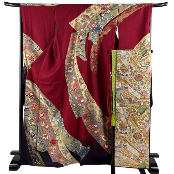 【着物ランク】秀品【素材】正絹【身丈】約169.5cm【裄丈】約68.5cm【袖丈】約112cm【袖幅】約34.5cm【前幅】約24.5cm【後幅】約30cm【サイズ】L【着物仕立て】袷【着用時期】10〜5月【帯丈2】約448cm【コメント...