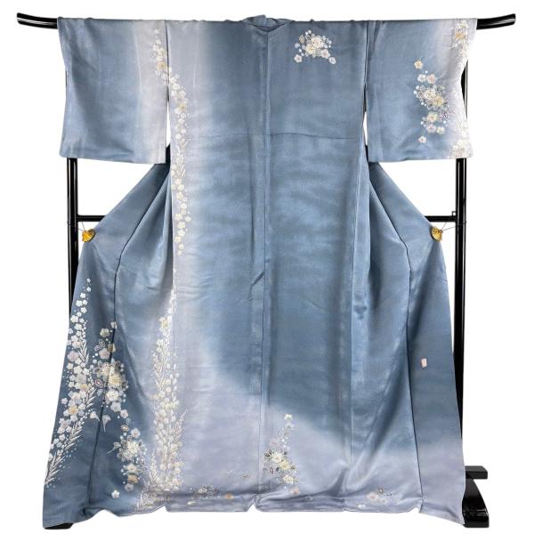 【着物ランク】逸品【素材】正絹【身丈】約175.5cm【裄丈】約70cm【袖丈】約50cm【袖幅】約35.5cm【前幅】約27cm【後幅】約32.5cm【サイズ】L【着物仕立て】袷【着用時期】10〜5月【コメント】辻が花で有名な桐屋（翠山工...