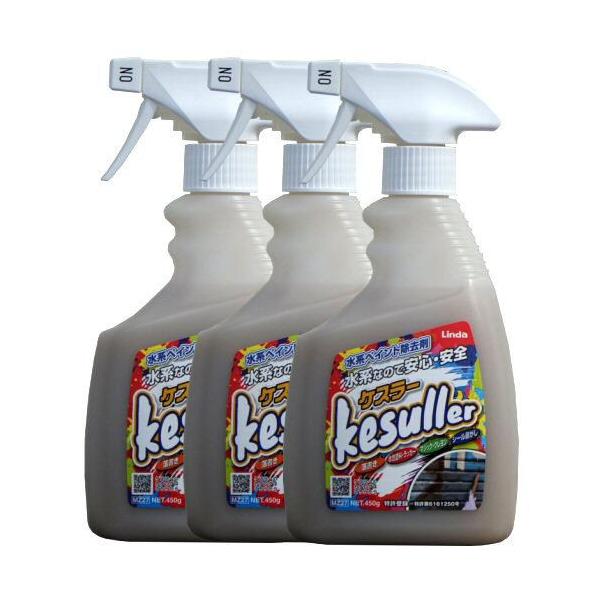 【商品名】ケスラー kesuller 水性ペイント除去剤【内容量】450g×3本【成　分】ジエチレングリコールモノブチルエーテル、トリエタノールアミン、増粘剤【用　途】水性塗料・ラッカー・マジックの除去、シール剥がし【液　性】中性【特　許】...