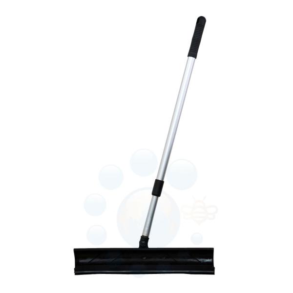【商品名】ライトウォーターブルーム 本体【サイズ】W400×D40×H770〜1190mm【スクイジー幅】400mm【重　量】約375g【材　質】取っ手：軟質ゴム　柄：アルミ（伸縮ハンドル）　ヘッド：ABSプラスチック　ブレード：軟質ゴム【...