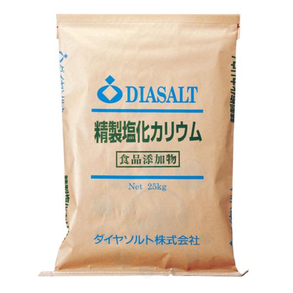 【商品名】精製 塩化カリウム 袋入 食品添加物【内容量】25kg【規　格】KCl 純度 99.0％ 以上【形　状】結晶【色　調】無色（白色）【香　味】無臭、塩味【保管条件】常温保存【期　限】賞味期限・消費期限：設定していない【用　途】清涼飲...