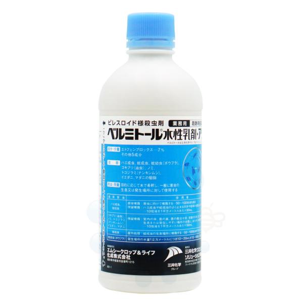 【商品名】ベルミトール水性乳剤アクア【内容量】500ml【有効成分】エトフェンプロックス（ピレスロイド様）【剤　形】水性乳剤【区　分】防除用医薬部外品【広告文責】株式会社イーライフ　［TEL］072-943-6003【発売元】三井化学クロッ...