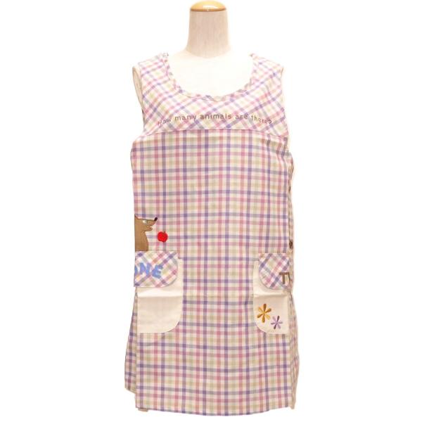 ・品番：B1430pu-L・サイズ：女性向L（バスト86〜94身長154〜162）（身丈82cm身幅52cm）・カラー：パープル・素材：チェック（ポリエステル65%綿35%）無地（綿100%）・この商品は日本で企画し中国で製造された日本国内...