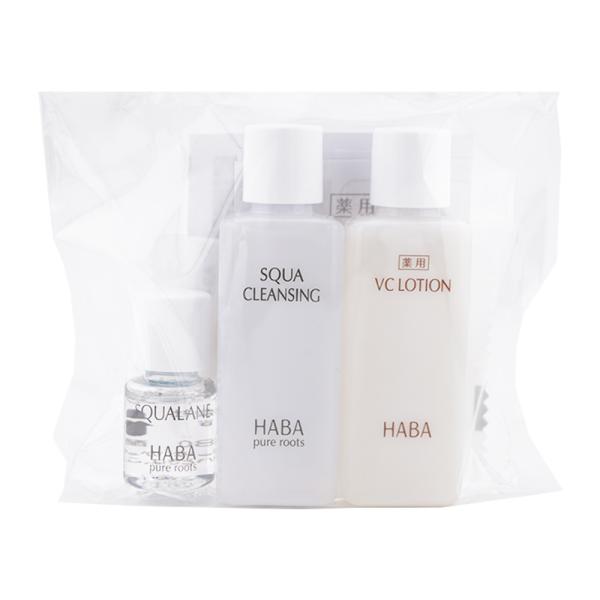 JAN 4534551101108【内容物】HABA 薬用VCローションII 20mL :薬用化粧水 [医薬部外品]スクワクレンジング 20mL：メイク落としスクワラン4mL:化粧オイルスクワフェイシャルソープa 10g：洗顔石けん