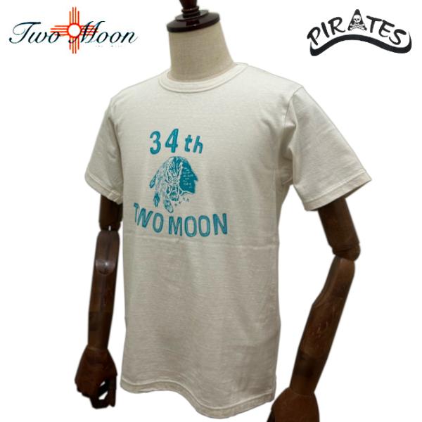 TWO MOONトゥー・ムーンlot 20321クルーネック 丸胴ボディ"34th" Tシャツ