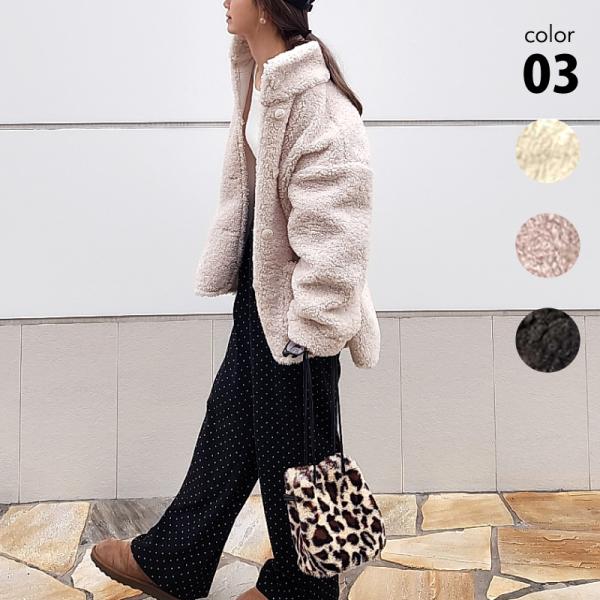 コート ボアブルゾン レディース フェイクファー ミドル丈 アウター