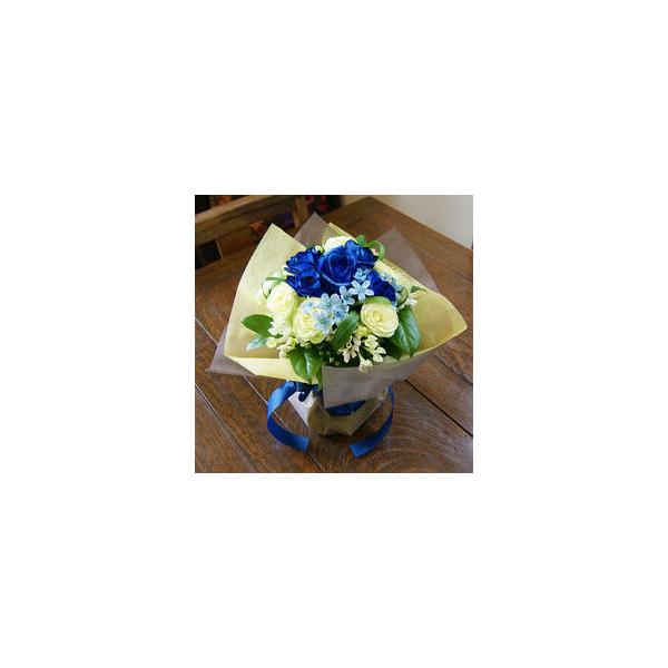 青いバラ ブルーローズ 【 花瓶の要らない花束 デコールブーケ 】 クリスマス お歳暮 誕生日 送別 歓送迎会 入学 祝い プレゼント 青バラ 花束 花 結婚記念日 送別会 花ギフト 端午の節句退職祝い 青 薔薇 バラ 苗 サントリー 生花...
