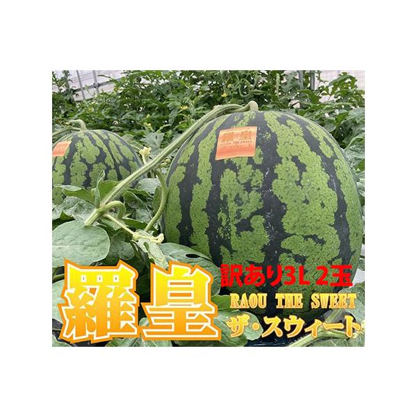 【発売日：2026年07月20日】スイカ 山形 尾花沢 大玉 送料無料 羅王 羅王ザスイート 祭りばやし777 訳あり ご家庭用 3L〜 約8ｋｇ 2玉入り 尾花沢スイカ 山形産 お中元  お盆 お供え 農産物