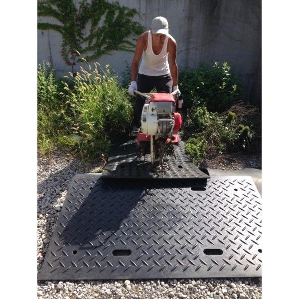 ●雪や雨でぬかるんだ場所やへこみ、穴ぼこなどに被せれば、農業機械やトラック、重量物などを遅滞なく移動できます。●整地が不十分な農道や圃場の出入り口に敷くと農業機械の出し入れが格段に楽になります。●雨で滑りやすくなった足場、ハウス内の作業時の...