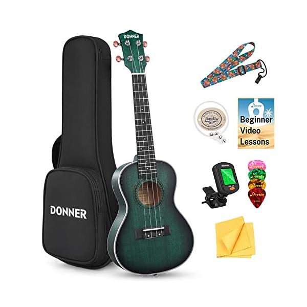 商品内容:Donner ウクレレ 23インチ/チューナー/ストラップ/ピック/クロス/予備弦セット ストラップ 上質な木材がもたらす美しい音:Donnerウクレレのトップは厳選された木材のみを採用しており、優れた木材により独特な豊かで暖かい...