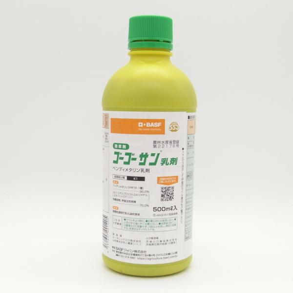■特徴 ゴーゴーサンは雑草発生前の土壌処理で使用する除草剤です。散布後、土壌表面に処理層を形成し、一年生イネ科雑草、一年生広葉雑草を同時に防除します。また、土壌移行性が小さく、登録作物への安全性が高いのも特徴です。高い実績と信頼で、30年以...