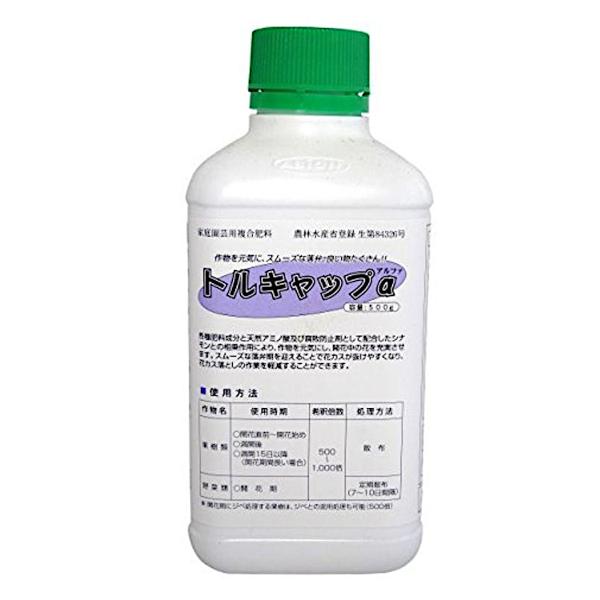 ■成分窒素全量：0.8％（内硝酸性窒素：0.5％）水溶性リン酸：0.1％水溶性加里：0.4％水溶性カルシウム、天然アミノ酸、シナモンなど■使用方法果樹類（ブドウ・オウトウ・カンキツ・モモ・ナシ・ウメなど）1回目： 開花直前〜開花始め500倍...