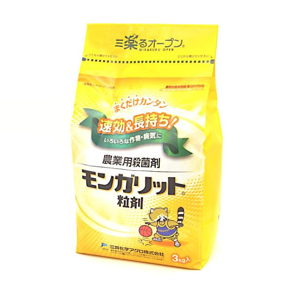 ■特徴●稲の紋枯病・稲こうじ病・墨黒穂病・穂枯れ、ねぎの白絹病に有効です。●根からすばやく吸収され速効性に優れます。●稲での使用適期は出穂2〜3週間前です。■基本情報登録番号：20979農薬の種類：シメコナゾール粒剤農薬の名称：モンガリット...
