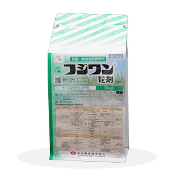 ■特徴 ・土壌種の影響を受け難く、穂いもちに対し安定した効果が持続するとともに、稲こうじ病を同時防除できる。・水稲の育苗箱処理により根の伸長および発根を促進し健苗育成ができるとともに、ムレ苗防止効果がある。・低温、日照不足や高温等の不良環境...