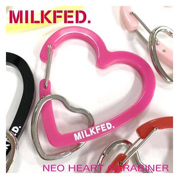 ミルクフェド/MILKFED. ハート型カラビナNEO HEART CARABINERポップなカラーが可愛いハート型のカラビナ。リュックやショルダーバッグのアクセントに◎カラー展開が豊富なので、お持ちの鍵やキーホルダーとカスタマイズするのも...