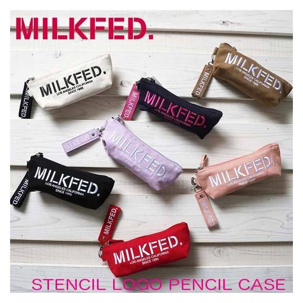 MILKFED.　ペンシルケース/STENCIL LOGO PENCIL CASE大きなMILKFED.ロゴ刺繍がアクセント。キャンバス素材を全面に使用したナチュラルな風合いペンシルケースです。[キーワード]ミルクフェド・MILKFED・ペ...