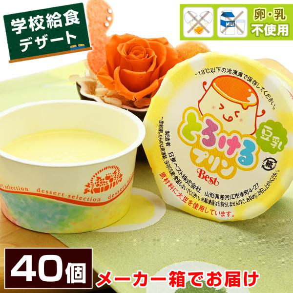 【卵・乳アレルギー対応菓子】人気学校給食デザートのとろける豆乳プリンをネット通販でお取り寄せ♪卵・牛乳不使用で、子供が喜ぶ美味しいプリンの味わいを作りました！【 とろけるプリン 豆乳 日東ベスト 学校給食デザート 豆乳プリン アレルギー対応...