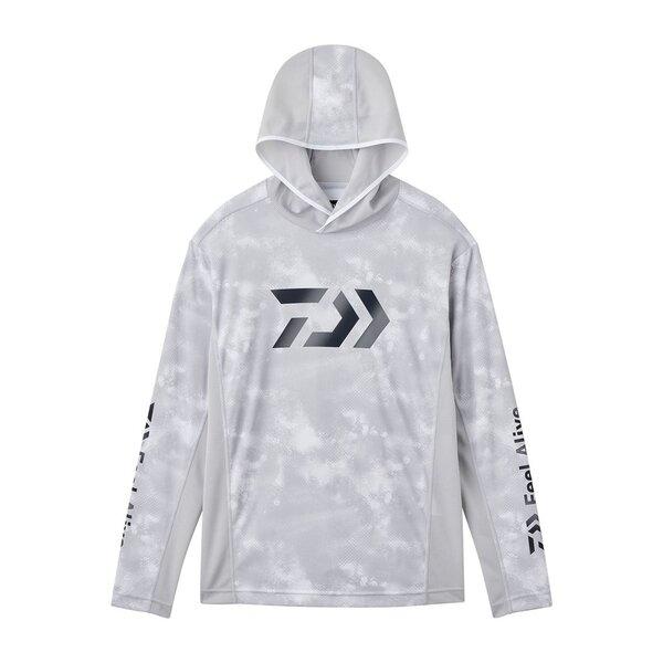 通気性に特化した真夏の定番シャツ猛暑や湿気の中でも快適に過ごせるように、前身頃と袖部には、ストレッチ性・UVケア（UPF40）・吸水速乾性のある生地を採用。フード首元、後身頃、脇下は、風通しの良いメッシュで切り替えている。■素材本体：ポリエ...