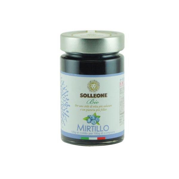 【有機】ソルレオーネ ビオ オーガニック フルーツスプレッド ブルーベリー 220g Mirtillo Solleone Bio Organic Spread Blueberryペクチン、砂糖無使用だからフルーツの美味しさが活きてます