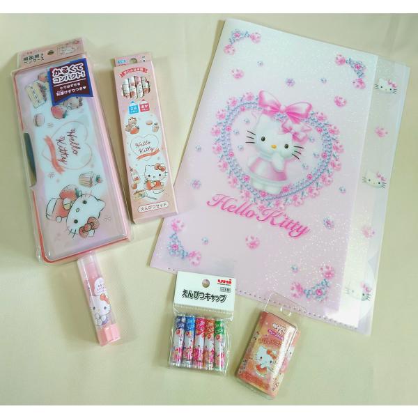 ハローキティ[HELLO KITTY]<br>鉛筆２B6点文具セット<br>（25hkt-2B-6set）【鉛筆名入れ無料】【ギフト包装無料】