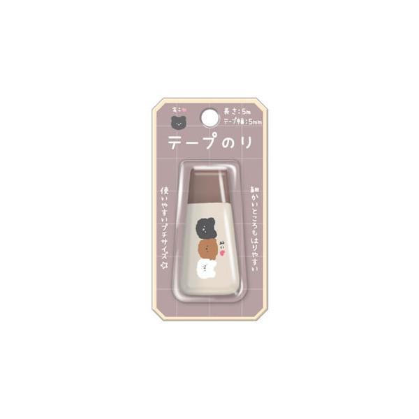 〇〇コイチ／もふテープのり(糊)(QL-55018)テープ：5mm幅×長さ5M持ち運びに便利なサイズ感！！トレンド柄で登場しました★コンパクトなのに幅5mm×長さ5Mのたっぷり容量！ 本体サイズ：H62×W32×D11mm販売サイズ：H10...