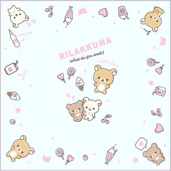 リラックマ[Rirakkuma]R/K ランチマーケット ランチナフキン(ランチクロス) (CH43602)  綿100％ 抗菌加工 かわいいランチナフキンが勢揃いしました！  サイズ：約430×430mm 4974413799195  *...