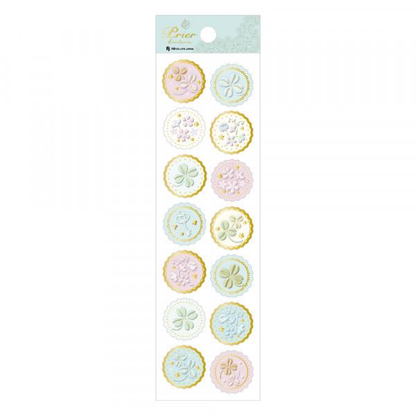 Prier（プリエ）+(トレフル) NB社（エヌビー社） シール(封緘シール/デコレーションシール) (NB4524102)  柔らかく光るパール紙と金箔押し加工が華やかな封緘シールです。  パール紙 エンボス加工 金箔押し加工  シール：...