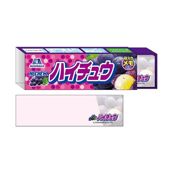 FUNBOXおもしろ文具(パロディ文具） おやつマーケット ハイチュウグレープ スティックメモ (43816101)  商品特徴：メモ1丁合／天のり／80枚入り  お菓子のパッケージみたいなスライドタイプ  商品寸法：H37×W115×D1...