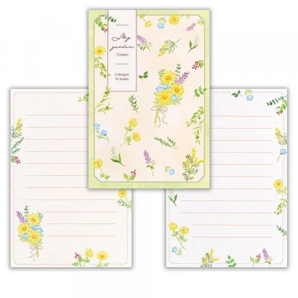 はがき箋　マイガーデン　コレクト NB社（エヌビー社） ハガキ箋(罫線柄入りはがき） (NB-5251704)  My garden -マイガーデン- 水彩で描いた草花がやさしい印象のシリーズ。 2柄のデザインを楽しめるはがき箋です。 お気...