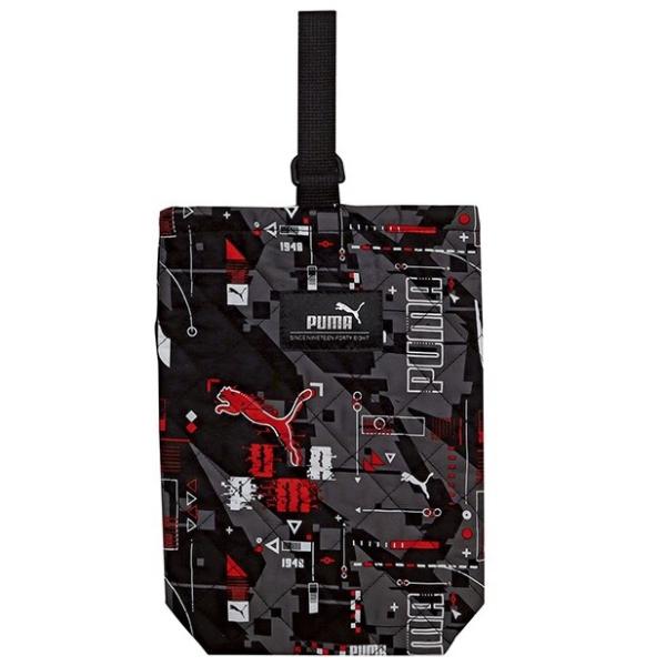 プーマ[PUMA](ブラック)(クツワ） シューズケース(上履き入れ/シューズバッグ) (PM419BK)  材質：綿、ポリエステル 特徴：本体生地はキルティング加工 本体内側にネームタグ付  本体：H295×W220×D65mm、63g ...