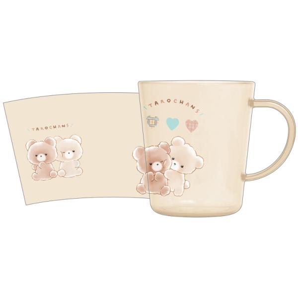 たろちゃんず（TAROCHANS） ランチ（CRUX)クラックス プラカップ (CR119801)  素材：AS樹脂 容量：300ml  安心の日本製 抗菌仕様  本体サイズ：約径110×H92mm（取っ手含む） 販売サイズ：約H150×W...