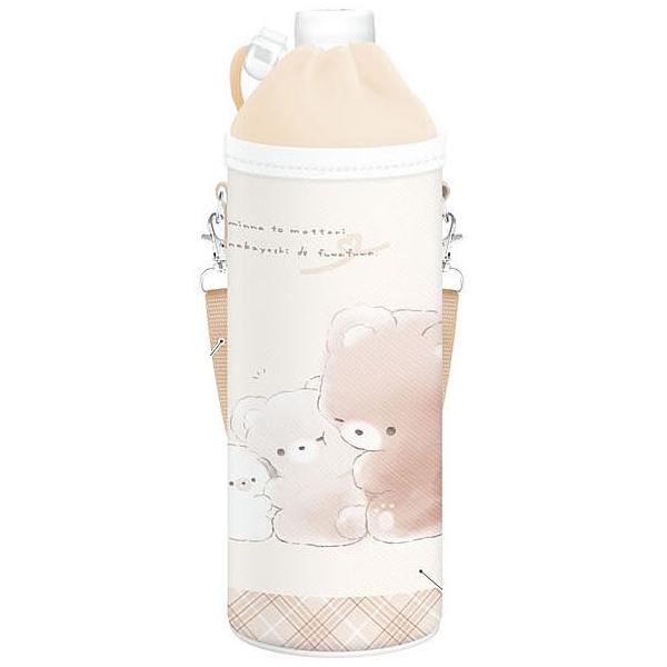 まったりもこ（くま） クーリア（Q-Lia) 大き目サイズのペットボトルホルダーL(ペットボトルケース） (QL-91063)  素材：PU合皮、ポリエステル、アルミ  ご要望の多かった！600ｍｌペットボトルや水筒を入れやすい大きめサイズ...