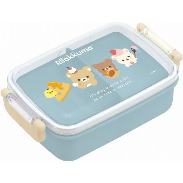 リラックマ[Rirakkuma] サンエックス（SANX)ランチマーケット タイトランチボックス(お弁当箱・おべんとうばこ) (KA26501)  AS樹脂製フタ・ABS樹脂製止具・PP製ケース、仕切り・シリコーン製パッキン 内容量450m...