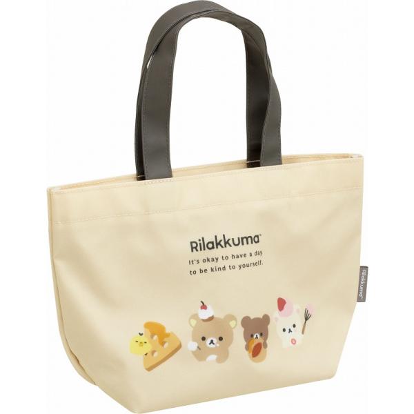 リラックマ[Rirakkuma] サンエックス（SANX)ランチマーケット ランチトートバッグ(お弁当バッグ) (CA61601)  ポリエステル+マットラミネート加工・内ポケット付  シンプルで持ちやすいランチトートバッグが出来ました！ ...