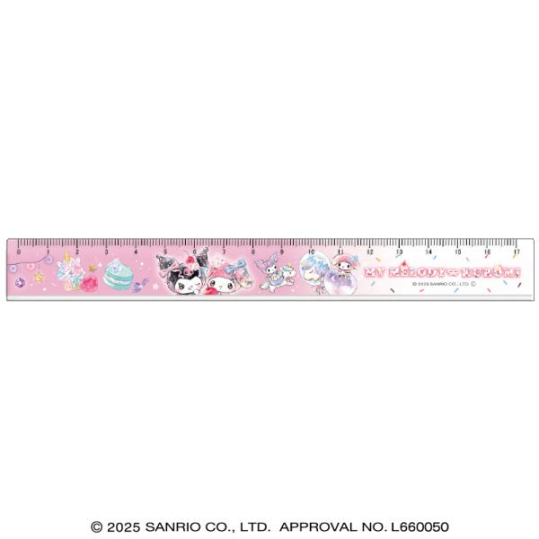 マイメロディ&amp;クロミちゃん[MyMelody/KURIMI] サンリオ[SANRIO] （ユニコーン）クラックス（CRUX) スリム17ｃｍ定規(直定規) (CR133874)  販売サイズ：約H213×W30×D2mm<fo...