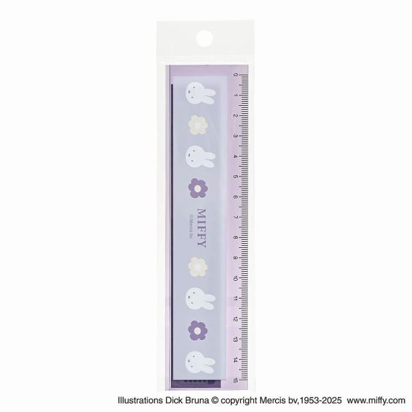 DickBruna（ディックブルーナ）Miffy（ミッフィー） （クツワ） 直定規（15ｃｍ） (MF945)  材質：AS 本体：H39×W160×D2mm、15g *絵柄はサンプル画像です。実際の絵柄と多少異なる場合がございます。