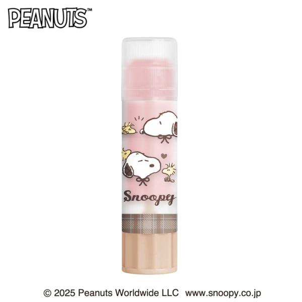 スヌーピー[Snoopy]PEANUTS （チェックフェイス）クラックス（CRUX) クリアカラースティックのり(固形糊） (CR307060)  塗るとのり色はクリアです！  のり色：クリアピンク サイズ：H83×径20 重量：約18g ...