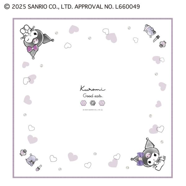 クロミちゃん[SanrioKURIMI]サンリオ （モノクロリボン）クラックス（CRUX) ランチクロス（ナフキン） (CR307000)  素材：ポリエステル100％  しわになりにくい 乾きやすい アイロンらくらく♪  パール+サテンリ...