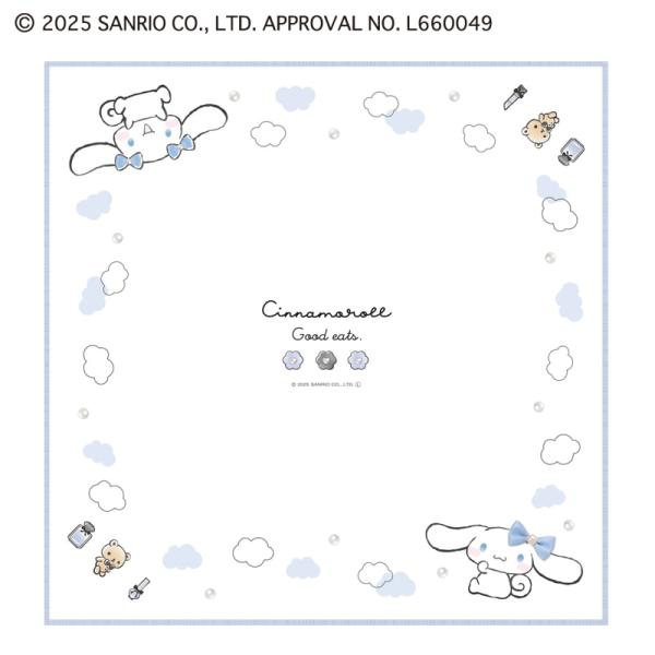 シナモロール[SanrioCinamoroll]サンリオ （モノクロリボン）クラックス（CRUX) ランチクロス（ナフキン） (CR307188)  素材：ポリエステル100％  しわになりにくい 乾きやすい アイロンらくらく♪  パール+...
