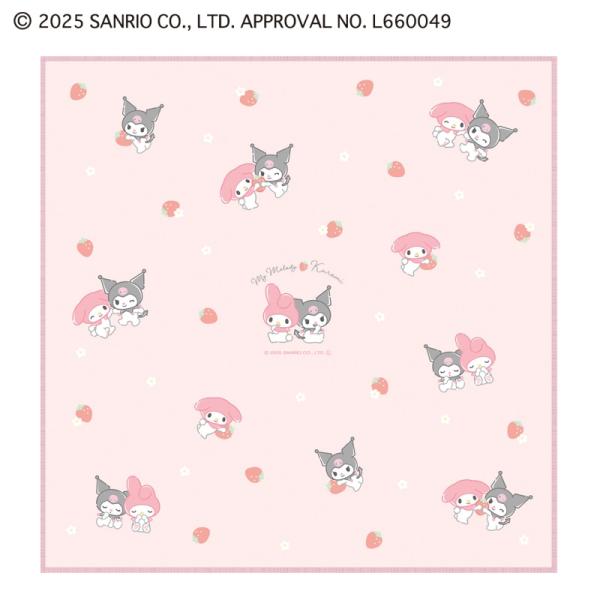 マイメロディ&amp;クロミちゃん[MyMelody/KURIMI] サンリオ[SANRIO] （いちご）クラックス（CRUX) ランチクロス（ナフキン） (CR307191)  素材：ポリエステル100％  しわになりにくい 乾きやすい ...
