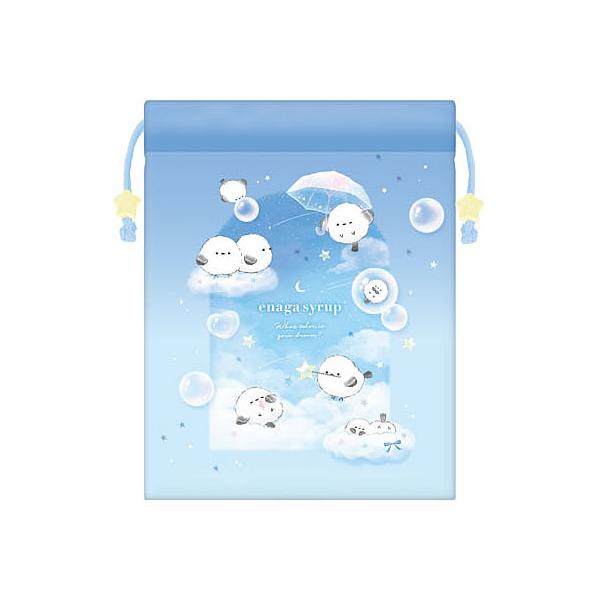 エナガシロップ クーリア（Q-Lia） ビーズ付きマチ付き巾着（きんちゃく袋） (QL-06237)  素材：ポリエステル、アクリル  たくさん入る！底マチタイプ  お名前スペース付き  マチ70mm  コロンとかわいいビーズ付き  汚れに...